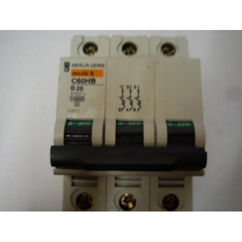 Merlin Gerin C60HB B20 20a Triple Pole Mcb